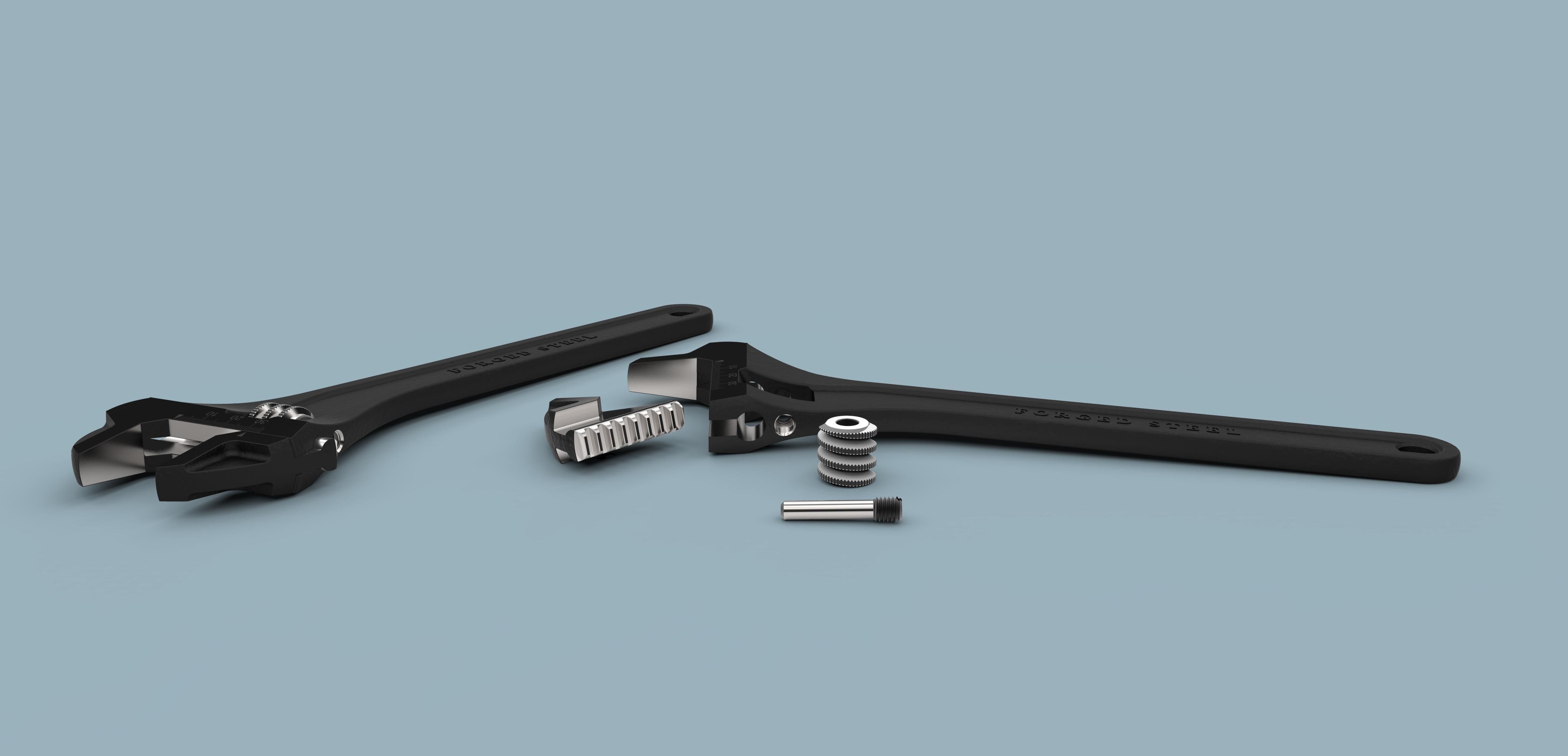 Adjustable wrench 3D model | CGTrader