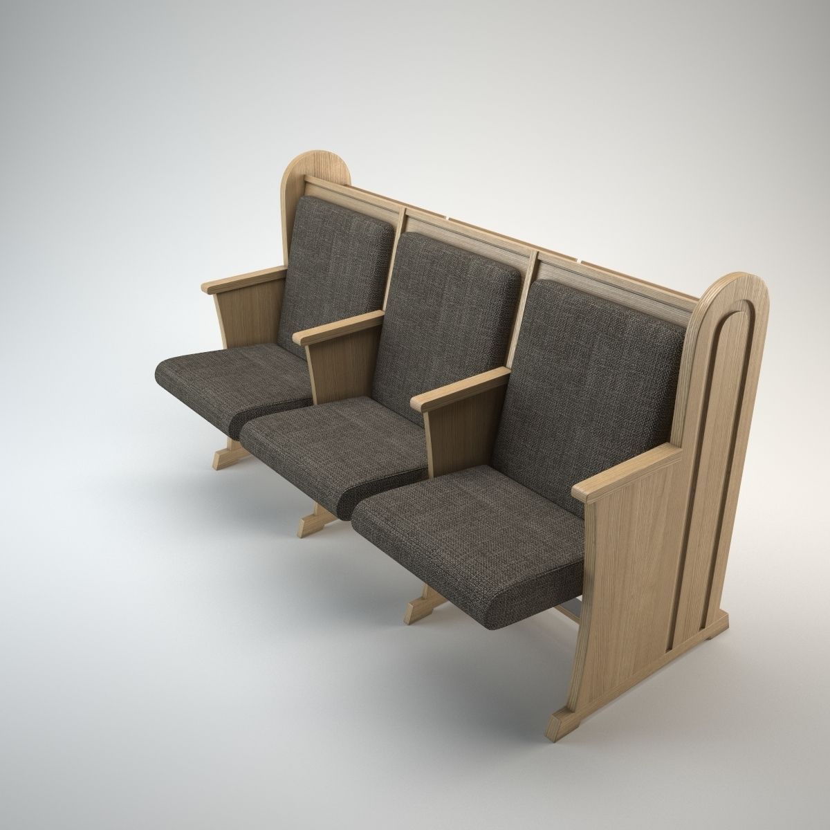 Classic Wooden Pew seats 3D model | CGTrader