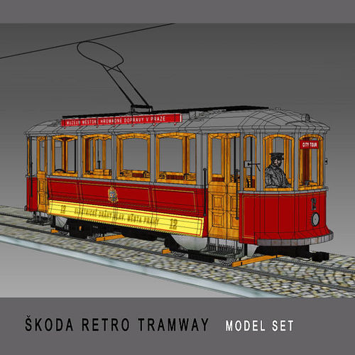 SKODA retro tramway 3D Model MAX - CGTrader.com
