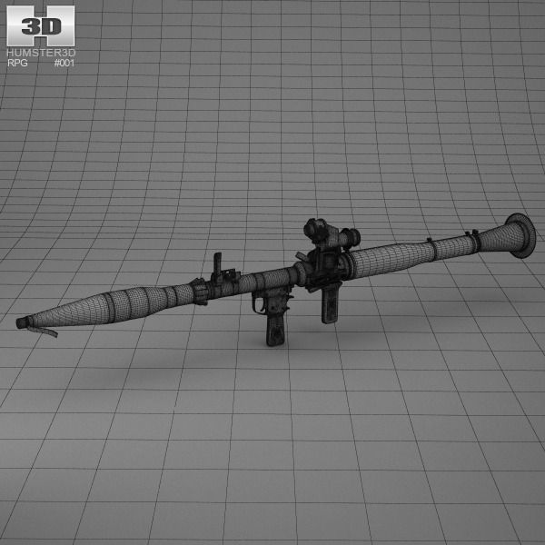 RPG-7 toy rifle with wooden handle 3D model | CGTrader