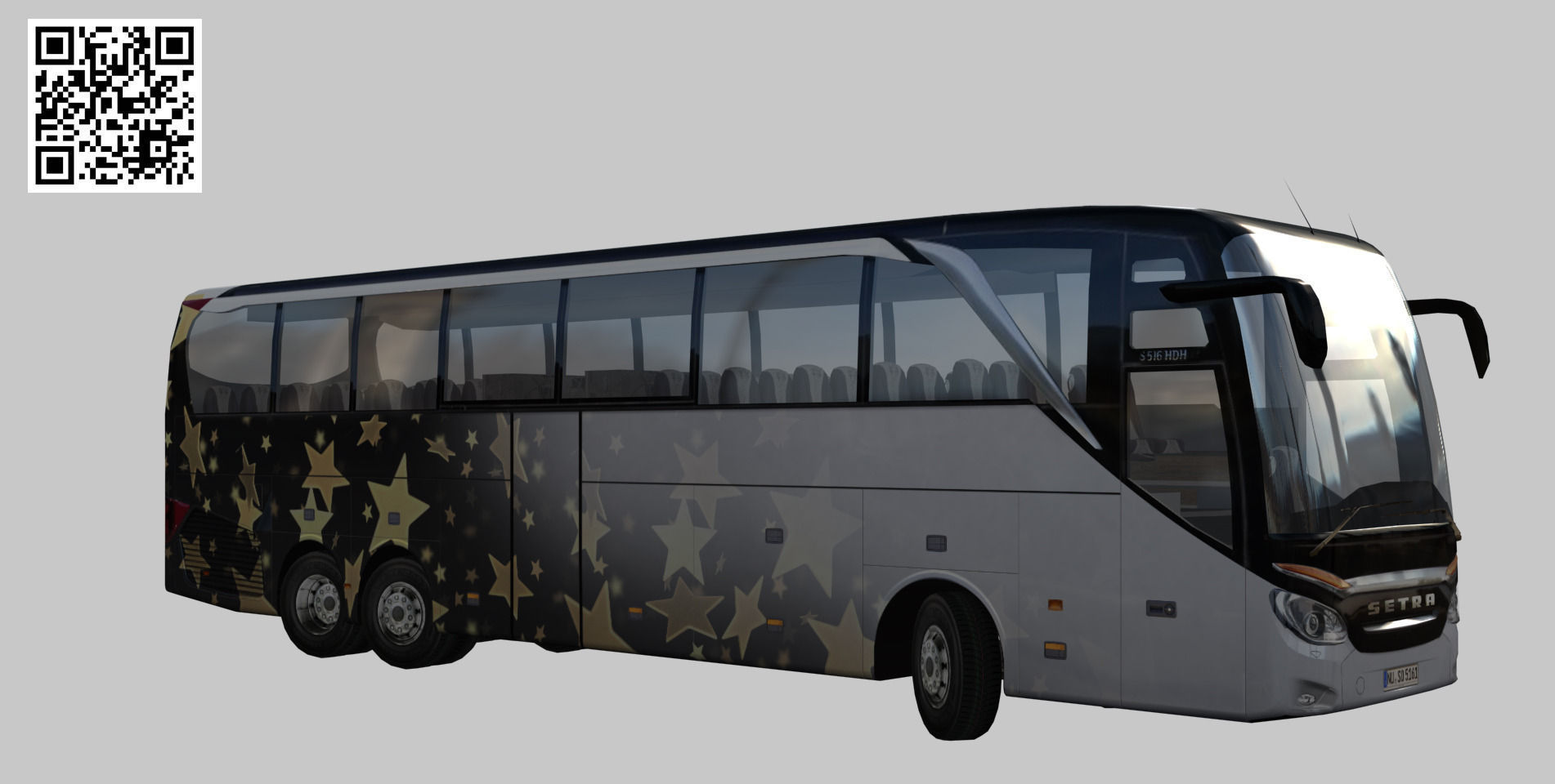 3D model Setra S 516 HDH VR / AR / low-poly rigged animated | CGTrader