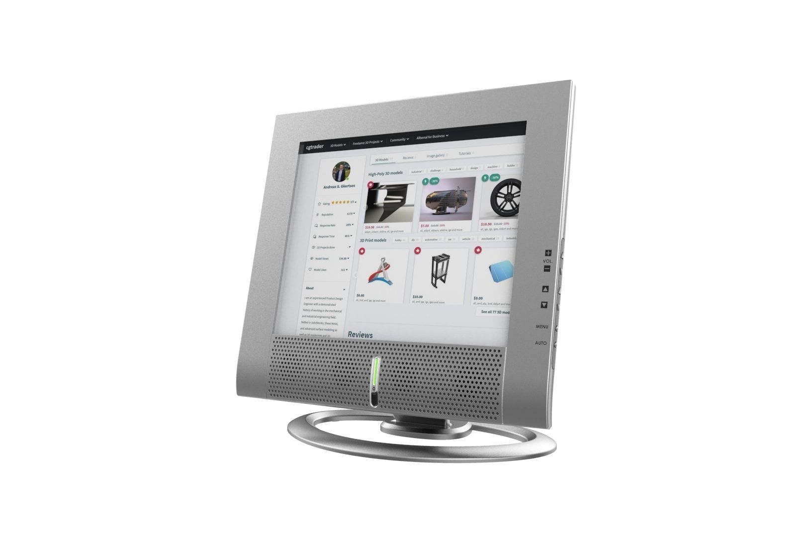 Proview 17 TFT Monitor 3D model 3D printable | CGTrader