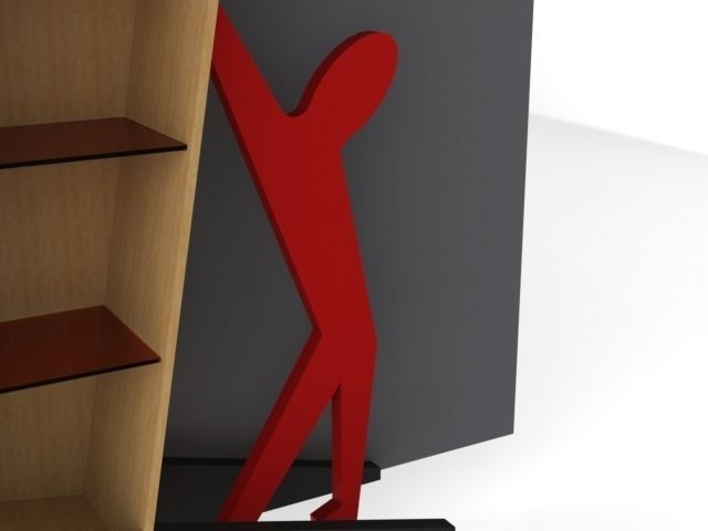 Catchall person pushing bookcase free 3D model | CGTrader