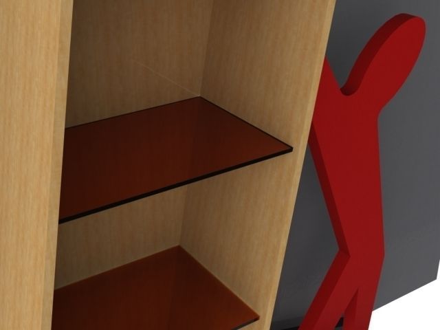 Catchall person pushing bookcase free 3D model | CGTrader