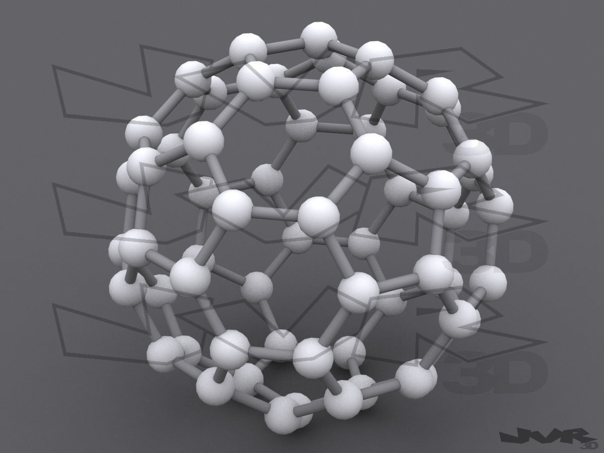 Carbon structures Graphene nanotube and fullerene tube 3D model | CGTrader