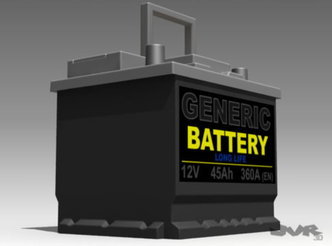 Generic Car Battery 3D Model MAX 3DS FBX - CGTrader.com