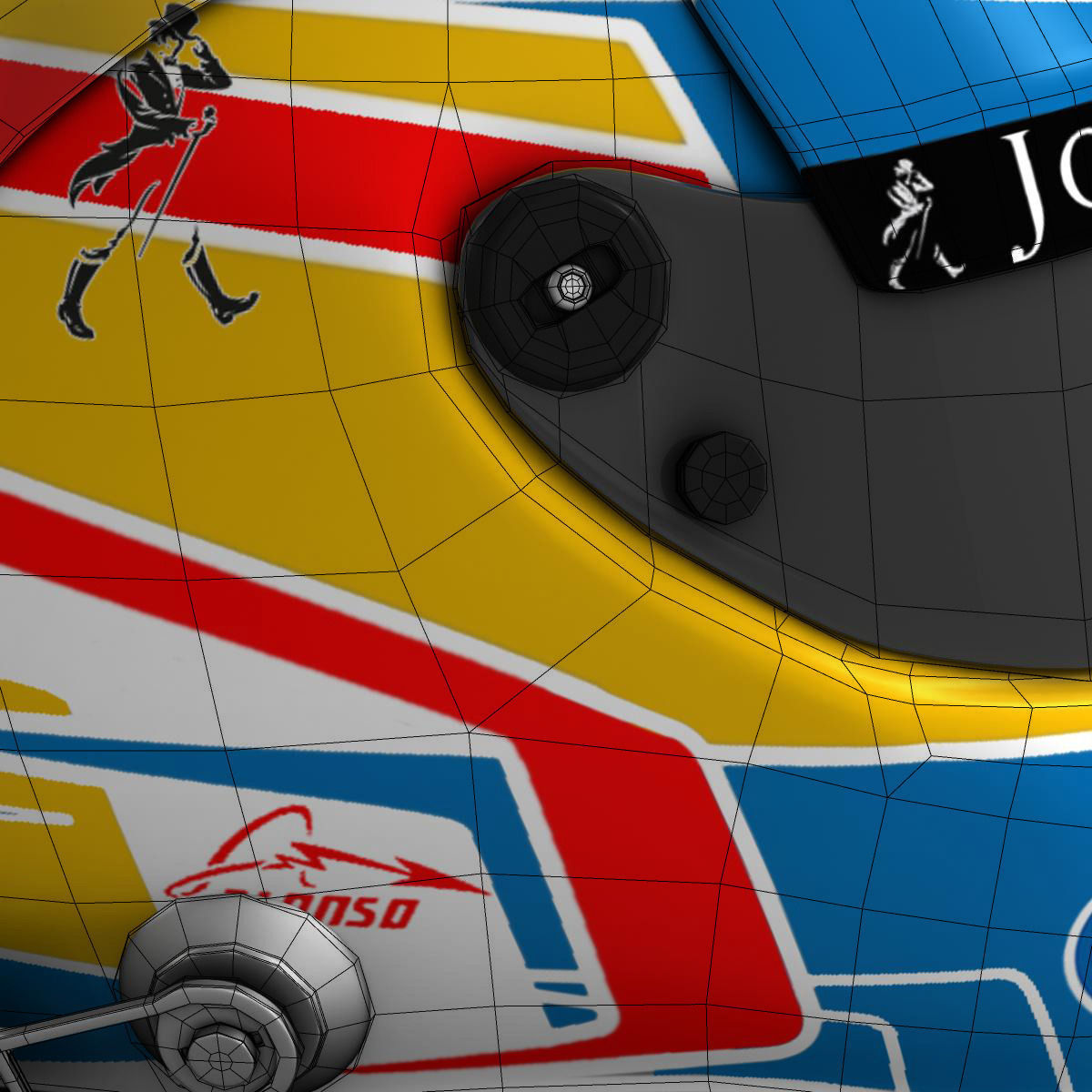3D model Fernando Alonso Helmet 2015 VR / AR / low-poly | CGTrader