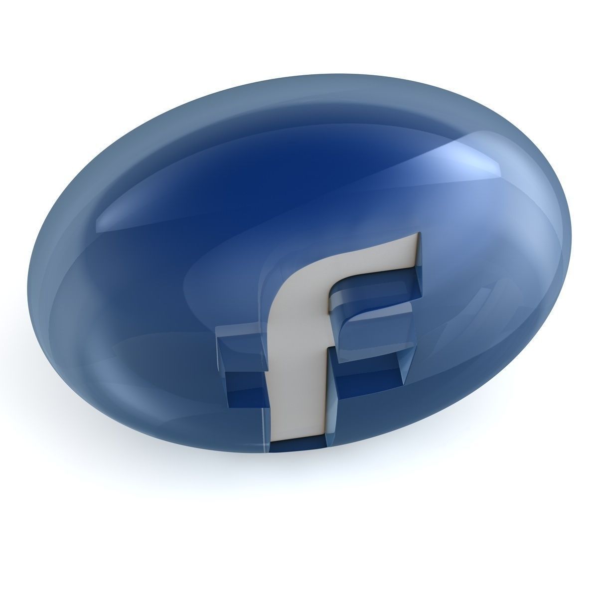 Facebook Icon 3D Model OBJ 3DS FBX C4D | CGTrader.com