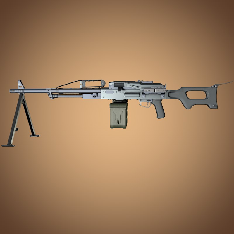 PKP Pecheneg Machine Gun 3D model | CGTrader