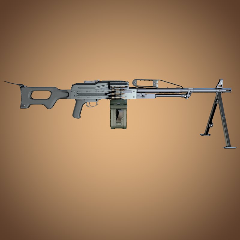 PKP Pecheneg Machine Gun 3D model | CGTrader