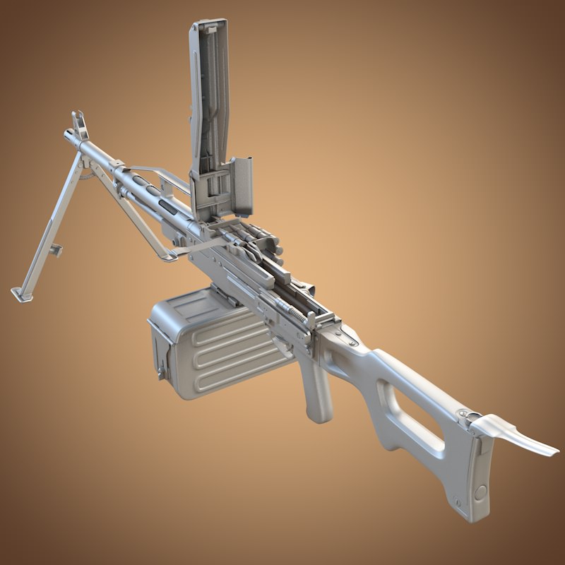 PKP Pecheneg Machine Gun 3D model | CGTrader