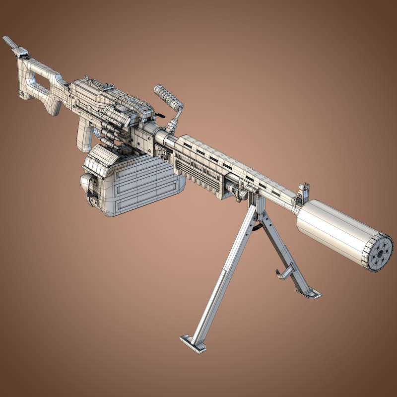 Kalashnikov Barsuk AEK-999 Machine Gun 3D model | CGTrader