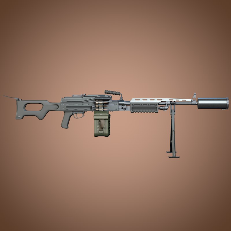 Kalashnikov Barsuk AEK-999 Machine Gun 3D model | CGTrader