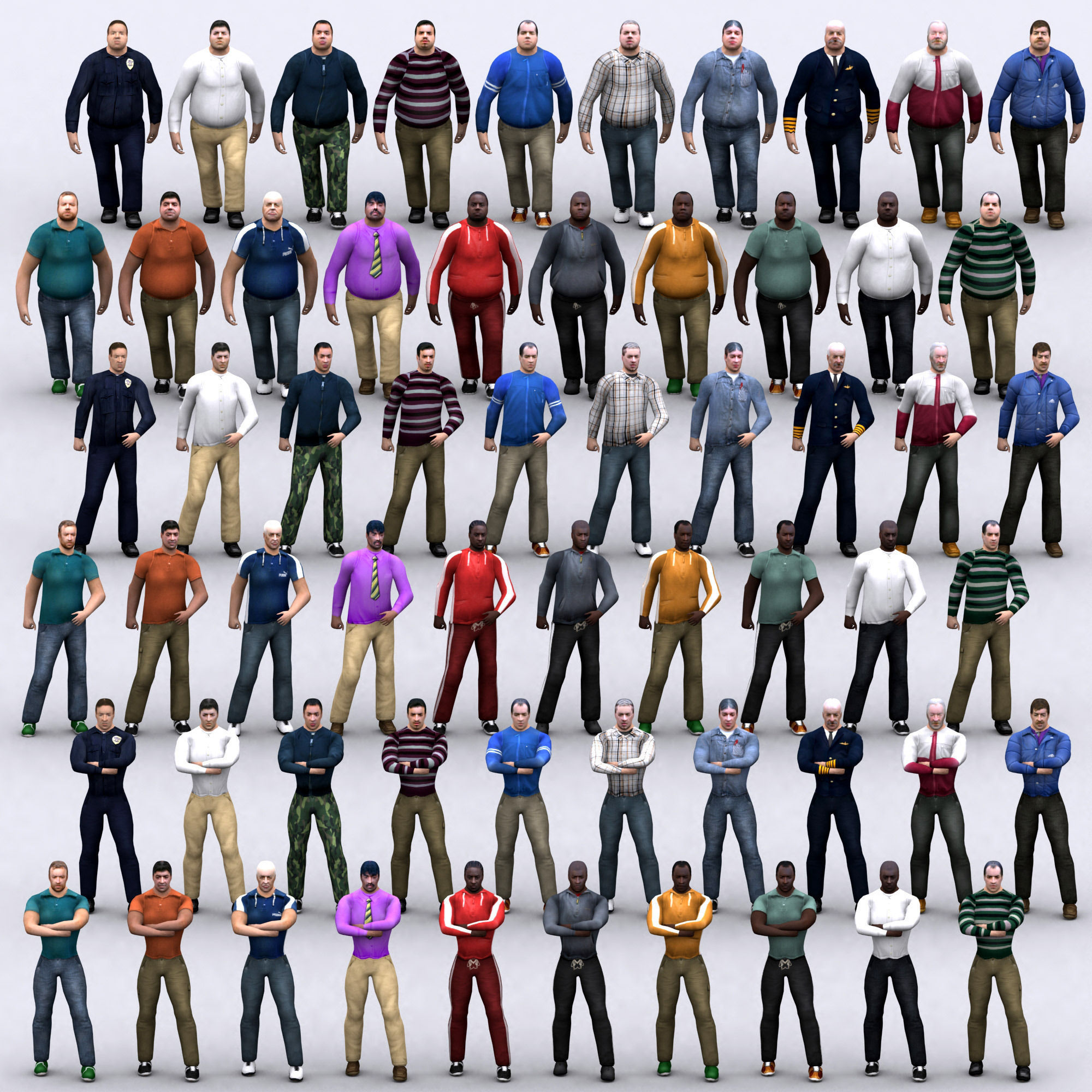 3D model 3DRT - Realpeople Males VR / AR / low-poly rigged animated ...