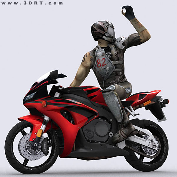 3D model 3DRT - Bikers Gang Pack VR / AR / low-poly rigged animated ...