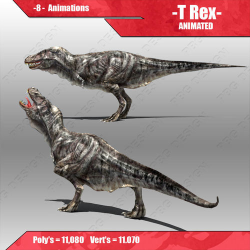 3D model Tyrannosaurus Rex VR / AR / low-poly MAX OBJ FBX - CGTrader.com