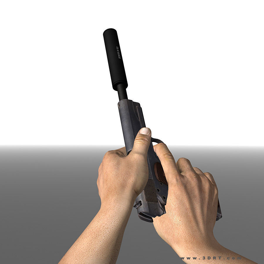 3D model 3DRT - Modern Firearms Animated - M1911 Pistol VR / AR / low ...