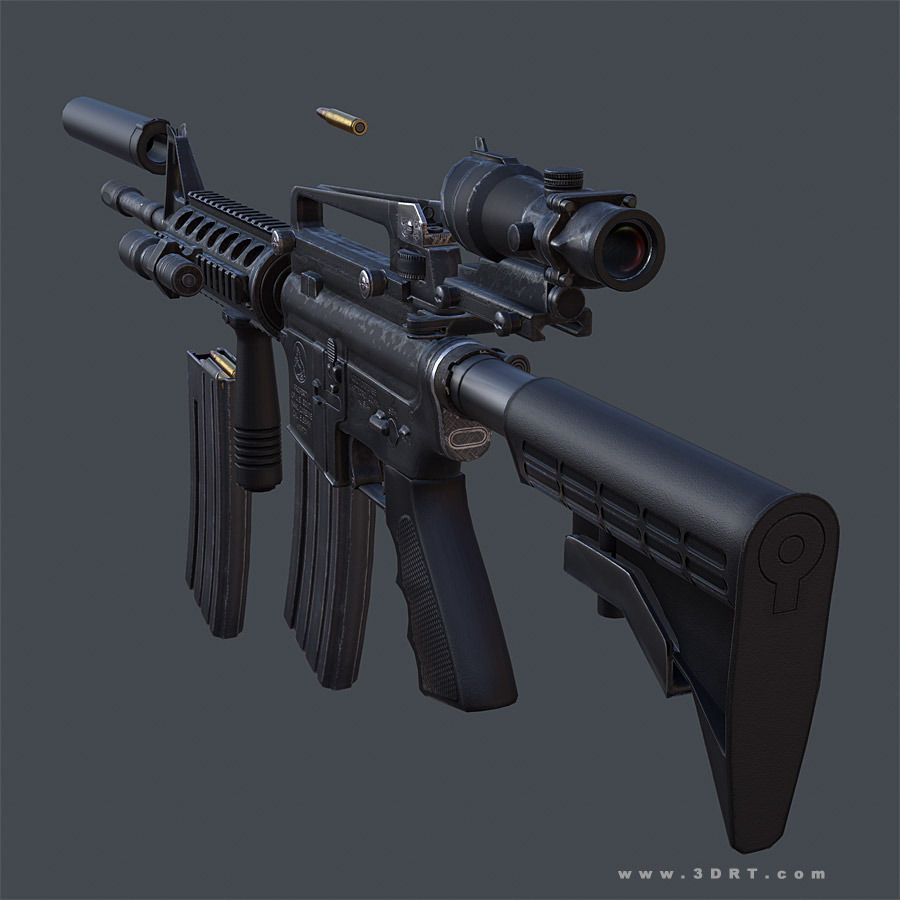 3D model 3DRT - Modern Firearms Animated - M4 Carbine VR / AR / low ...