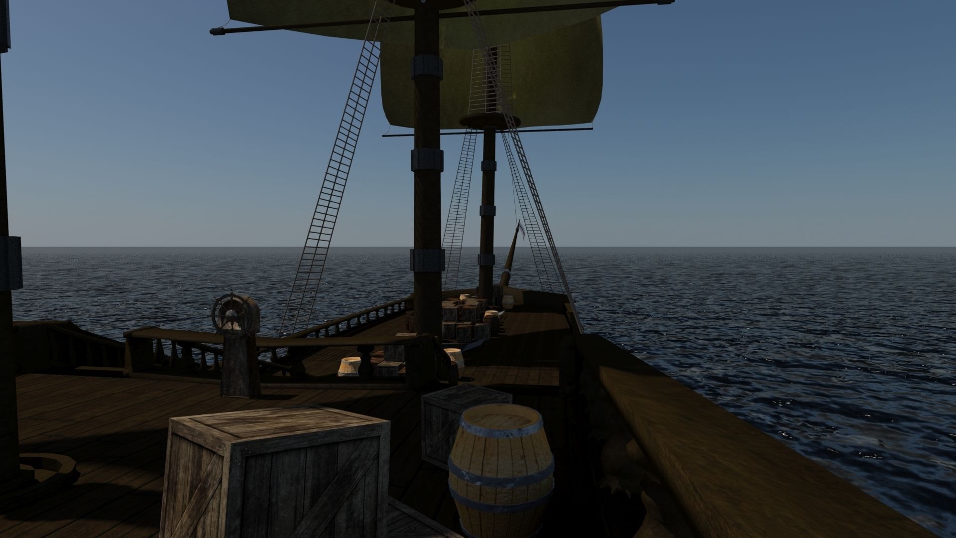3D model Colonial Ship VR / AR / low-poly | CGTrader