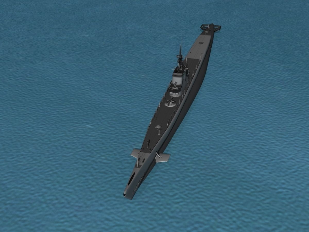 Gato Class Submarine SS-230 USS Finback 3D model rigged | CGTrader