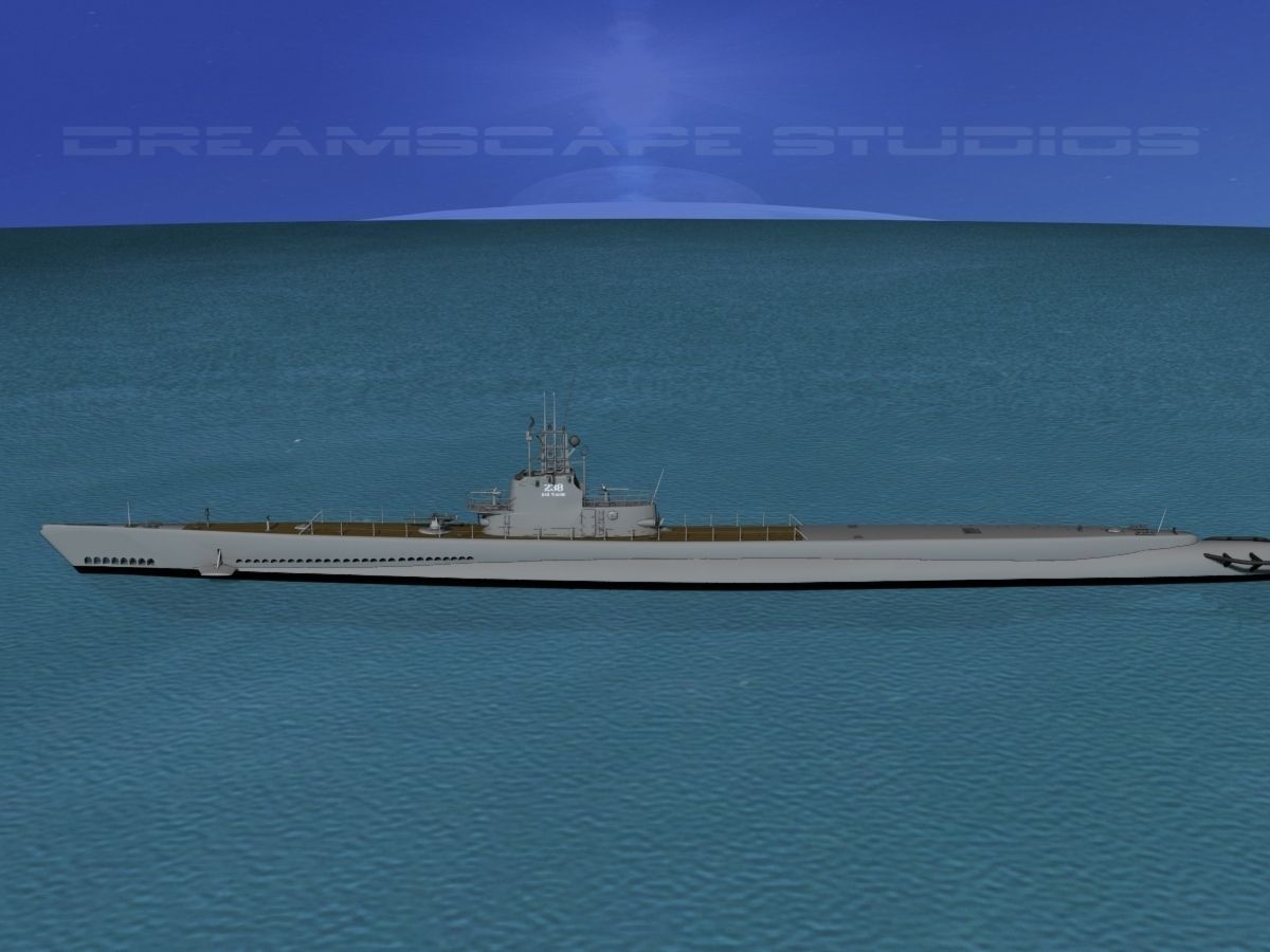 Gato Class Submarine SS-238 USS Wahoo 3D model rigged | CGTrader