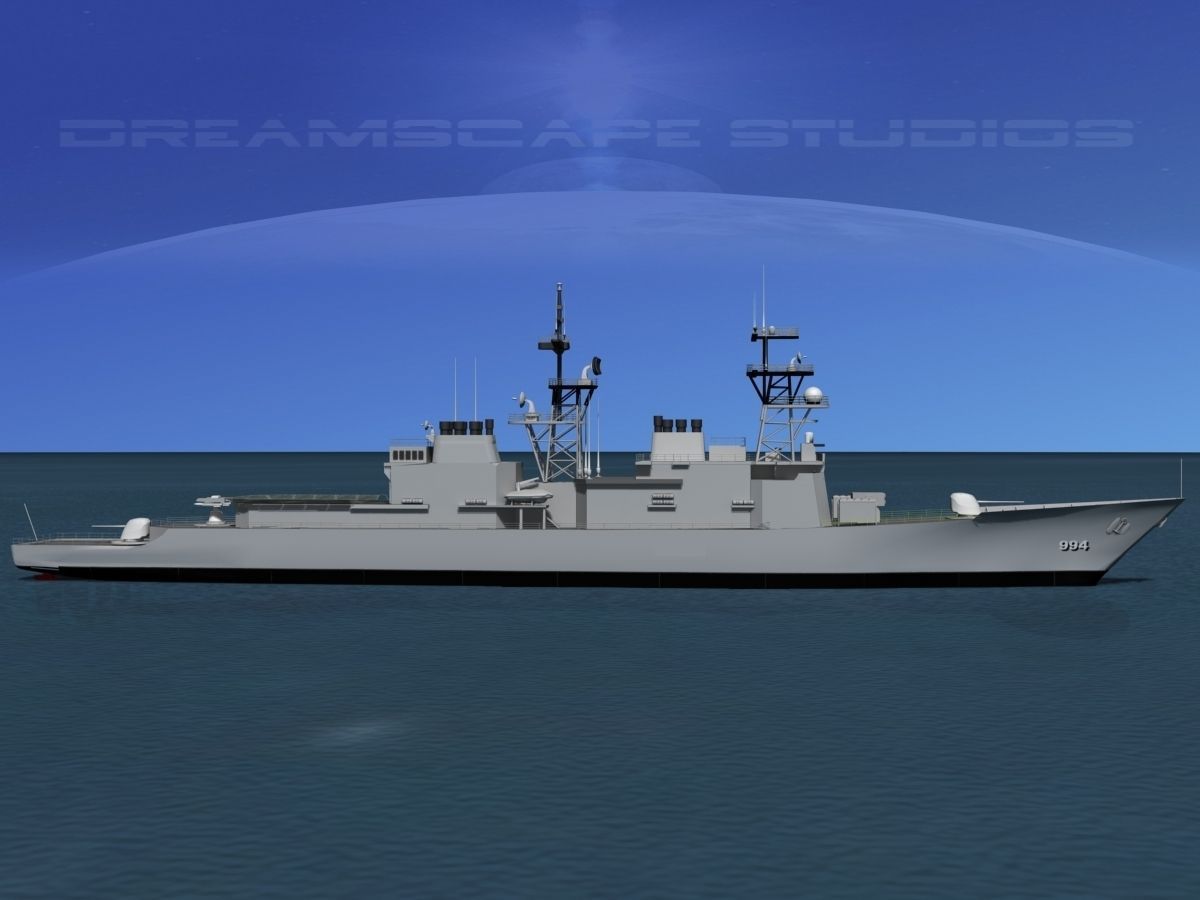 Kidd Class Destoyer DDG 994 USS Callaghan 3D model rigged | CGTrader