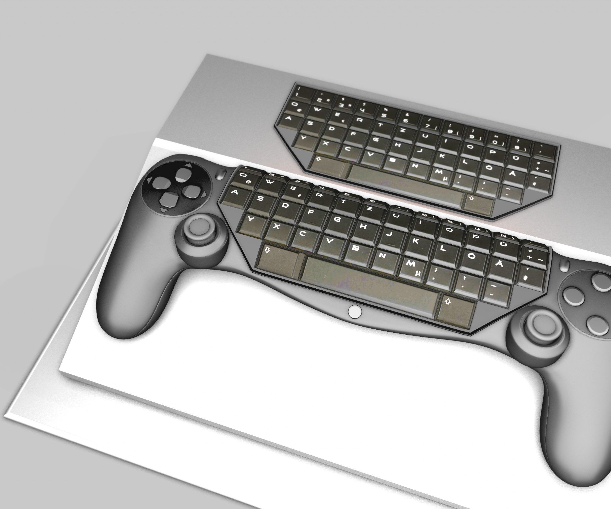 Gamepad Keyboard Hybrid idea free 3D Model OBJ 3DS FBX BLEND MTL ...