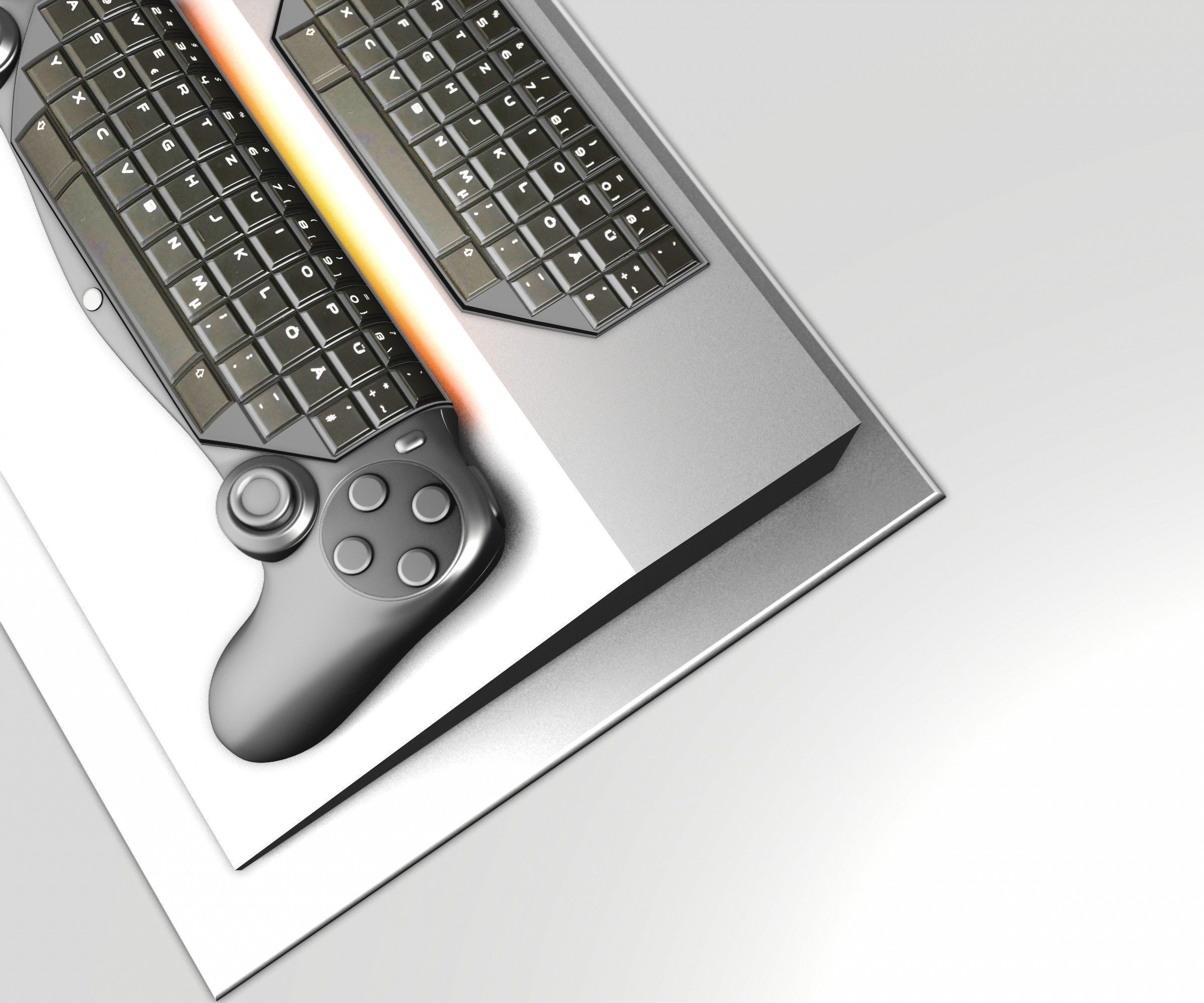 Gamepad Keyboard Hybrid idea free 3D model | CGTrader