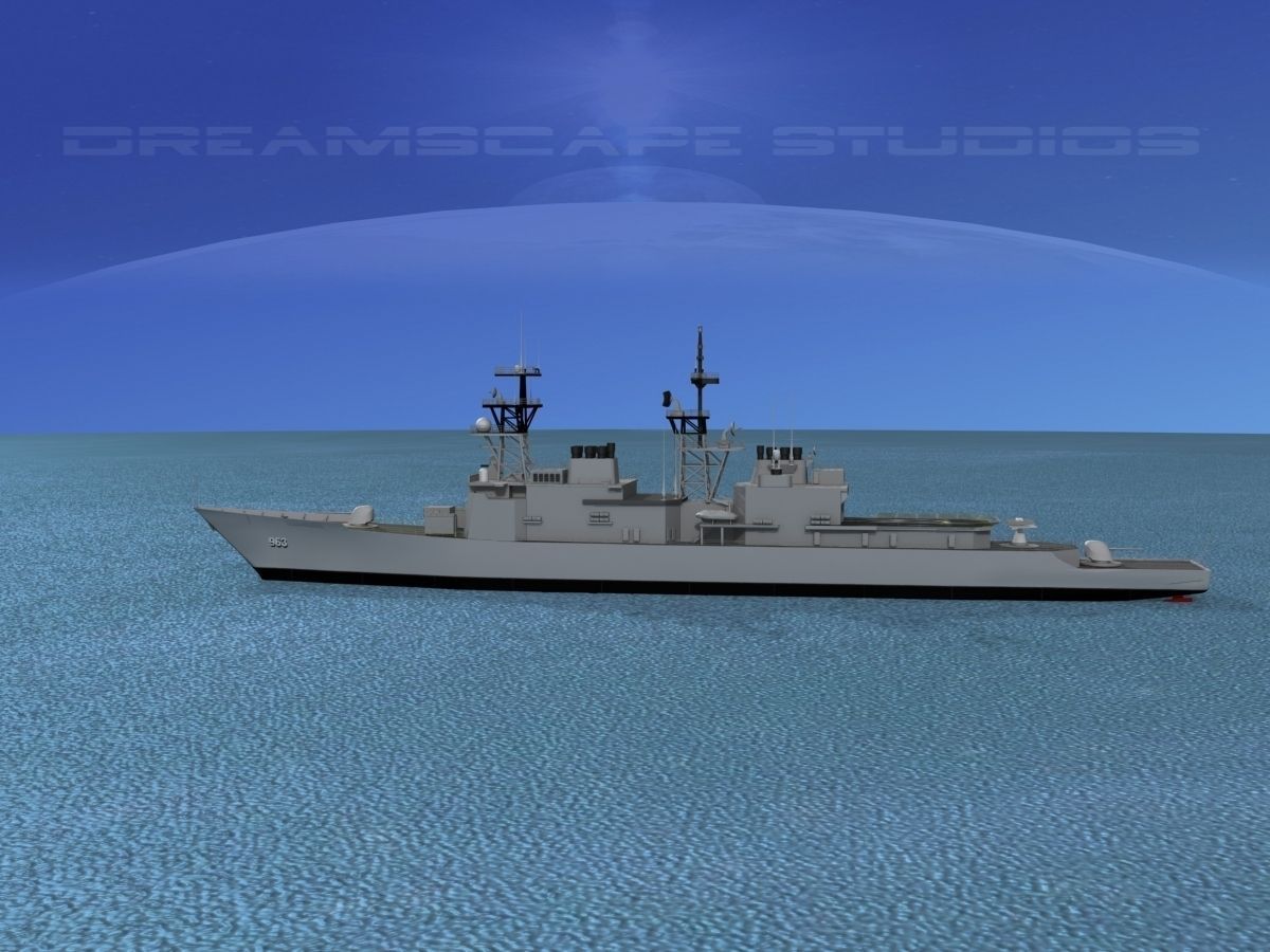 Spruance Class DD963 USS Spruance 3D model rigged | CGTrader