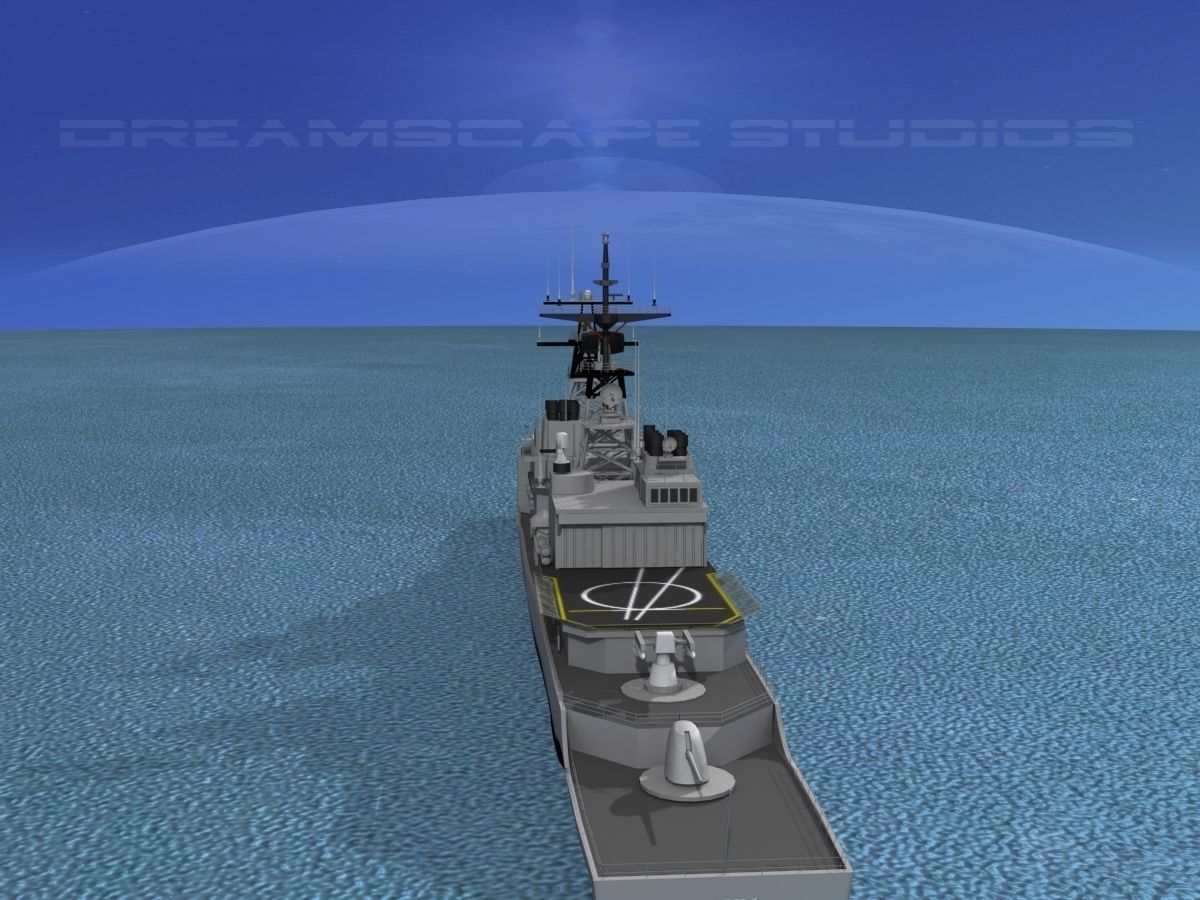 Spruance Class DD976 USS Merrill 3D model rigged | CGTrader