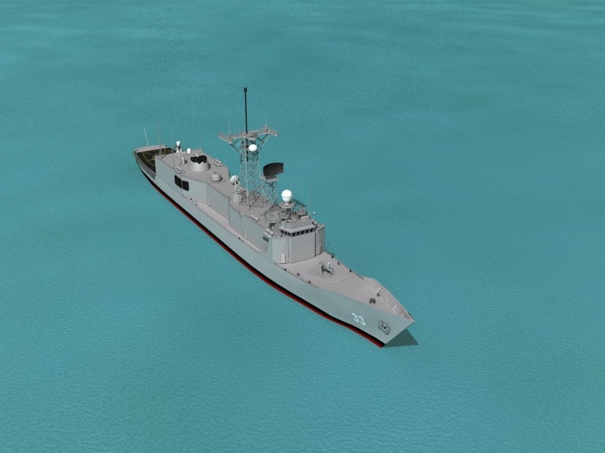 FFG-33 USS Jarrett Perry Class Frigate 3D model rigged | CGTrader