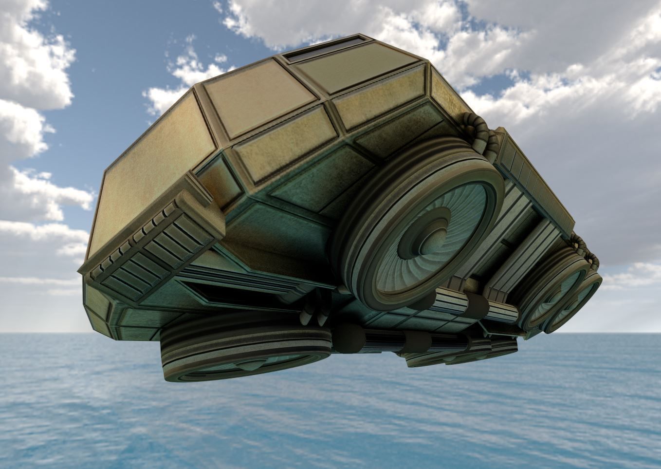 3D model Futuristic Transport Shuttle Rigged VR / AR / low-poly rigged ...