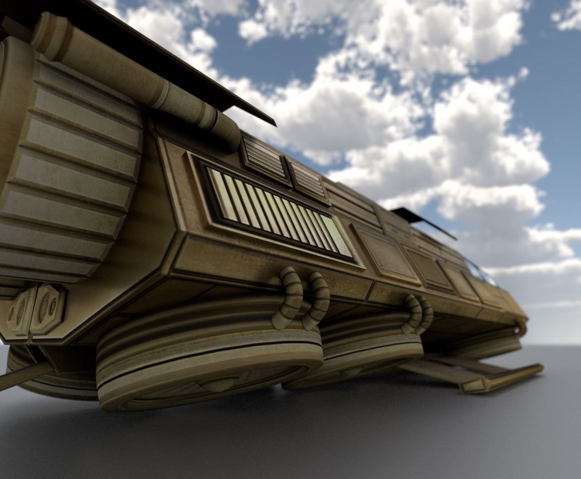 3D model Futuristic Transport Shuttle Rigged VR / AR / low-poly rigged ...