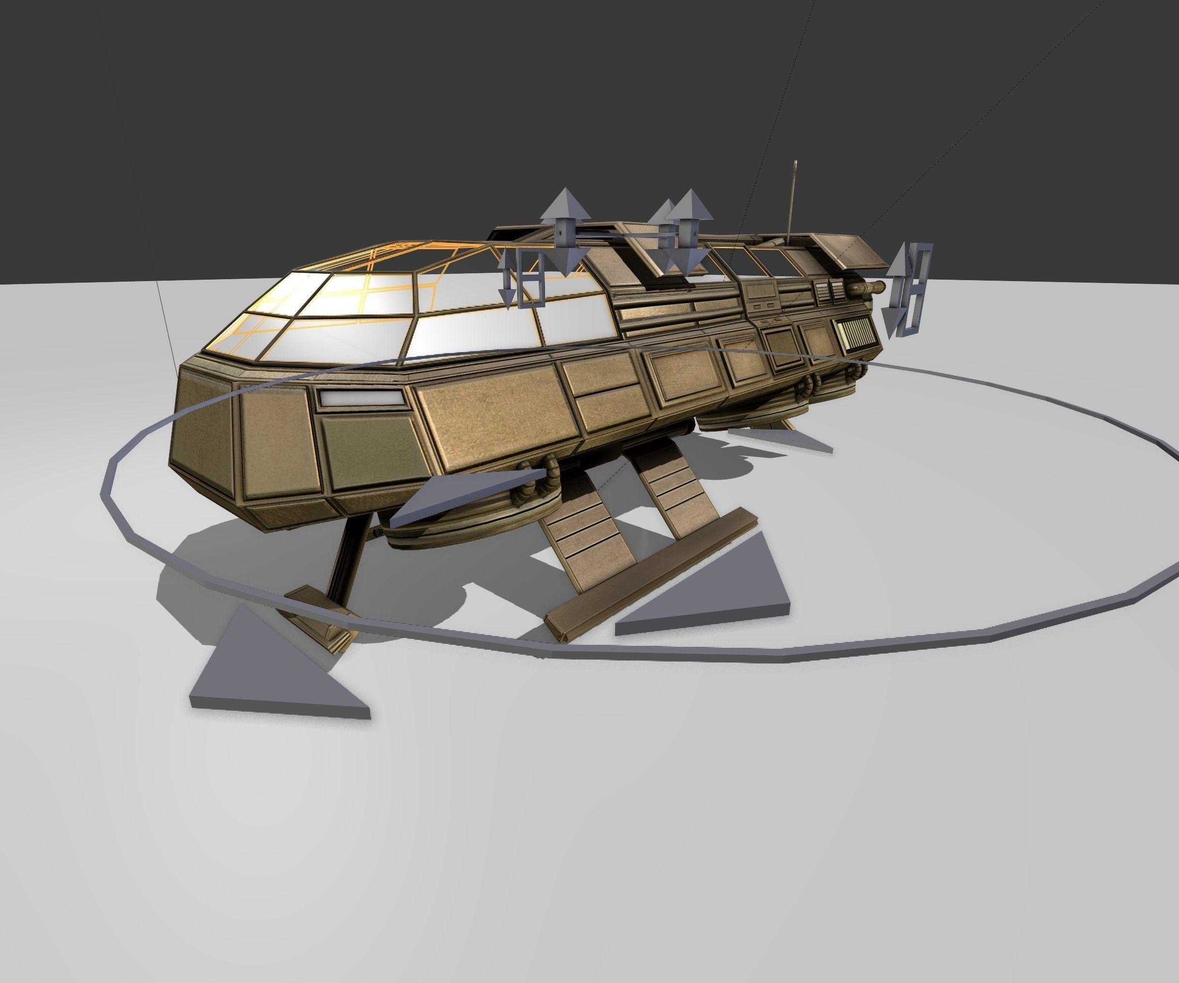 3D model Futuristic Transport Shuttle Rigged VR / AR / low-poly rigged ...