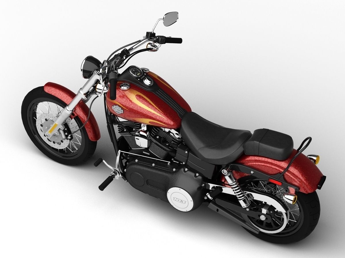Harley-Davidson FXDWG Dyna Wide Glide 2015 3D model | CGTrader