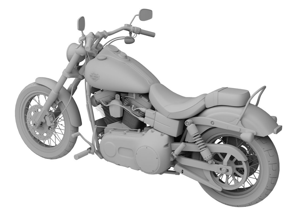 Harley-Davidson FXDWG Dyna Wide Glide 2015 3D model | CGTrader