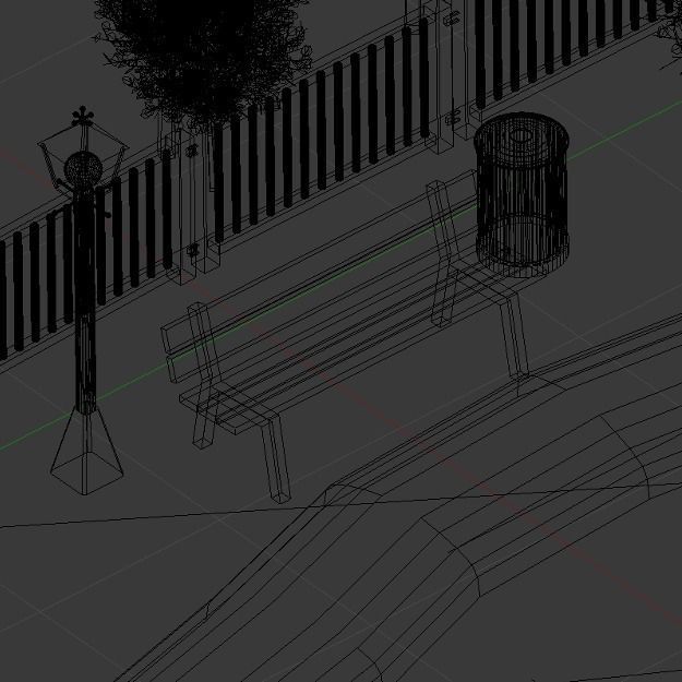 3D model Simple park-scene VR / AR / low-poly | CGTrader