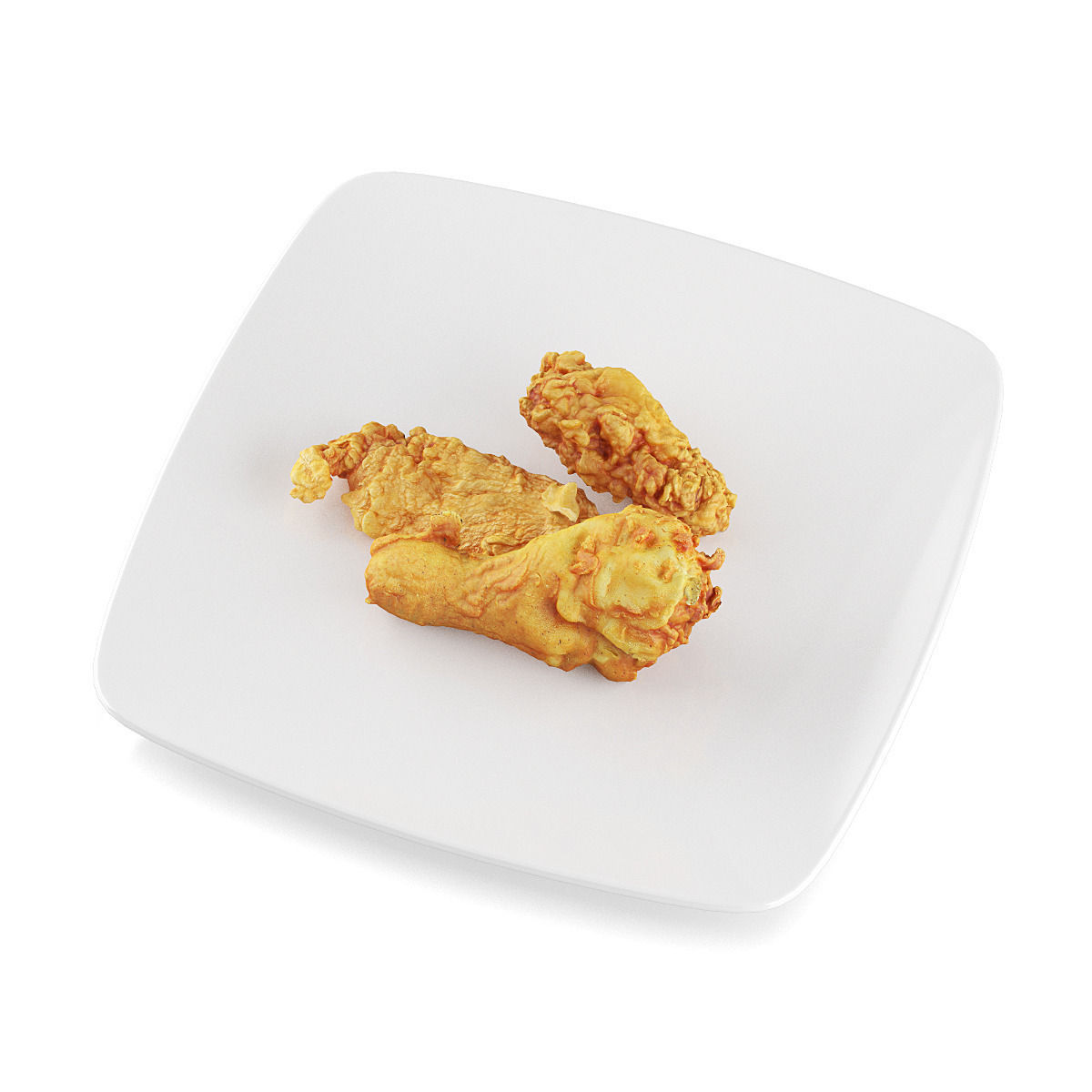 Fried chicken pieces 3D model | CGTrader