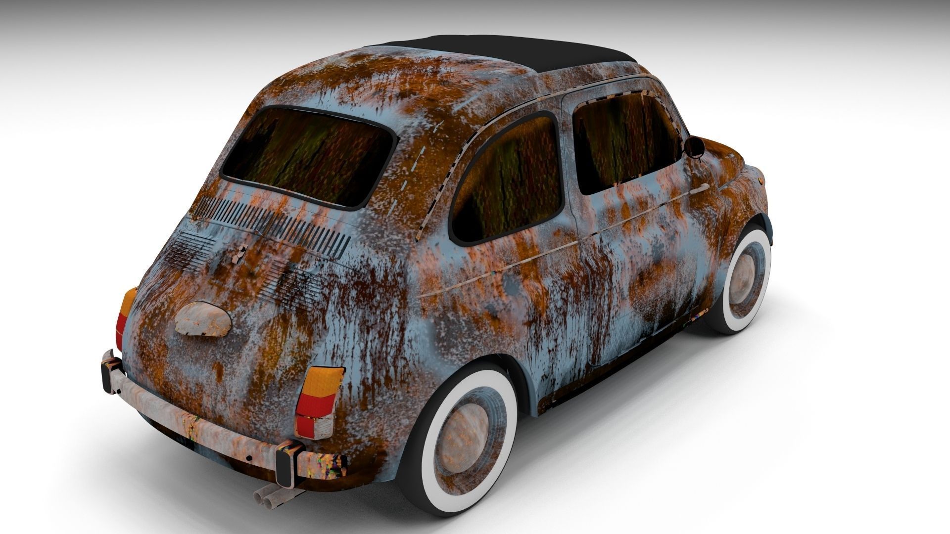 3D model Rusty FIat 500 Nuova VR / AR / low-poly | CGTrader