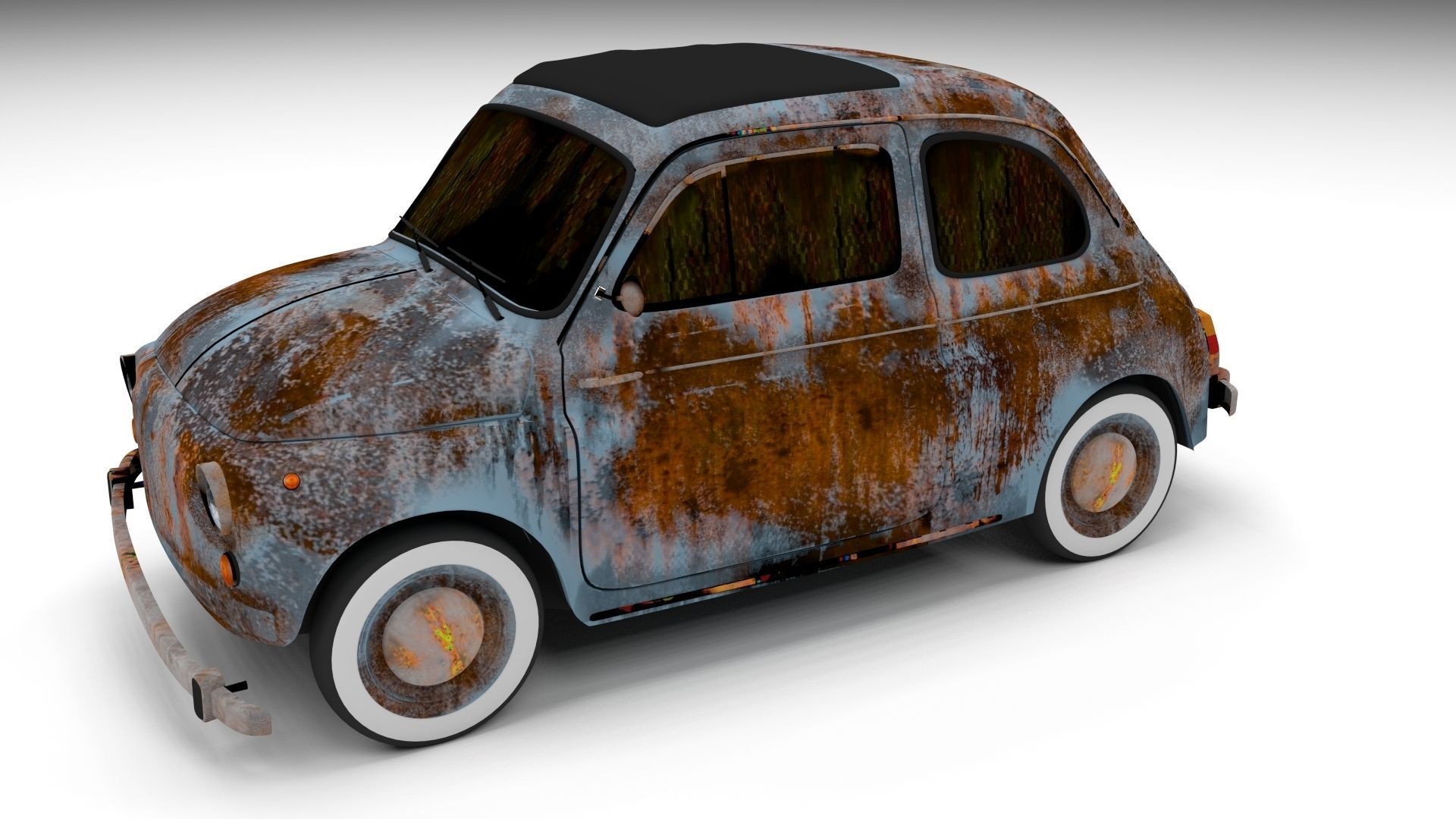 3D model Rusty FIat 500 Nuova VR / AR / low-poly | CGTrader