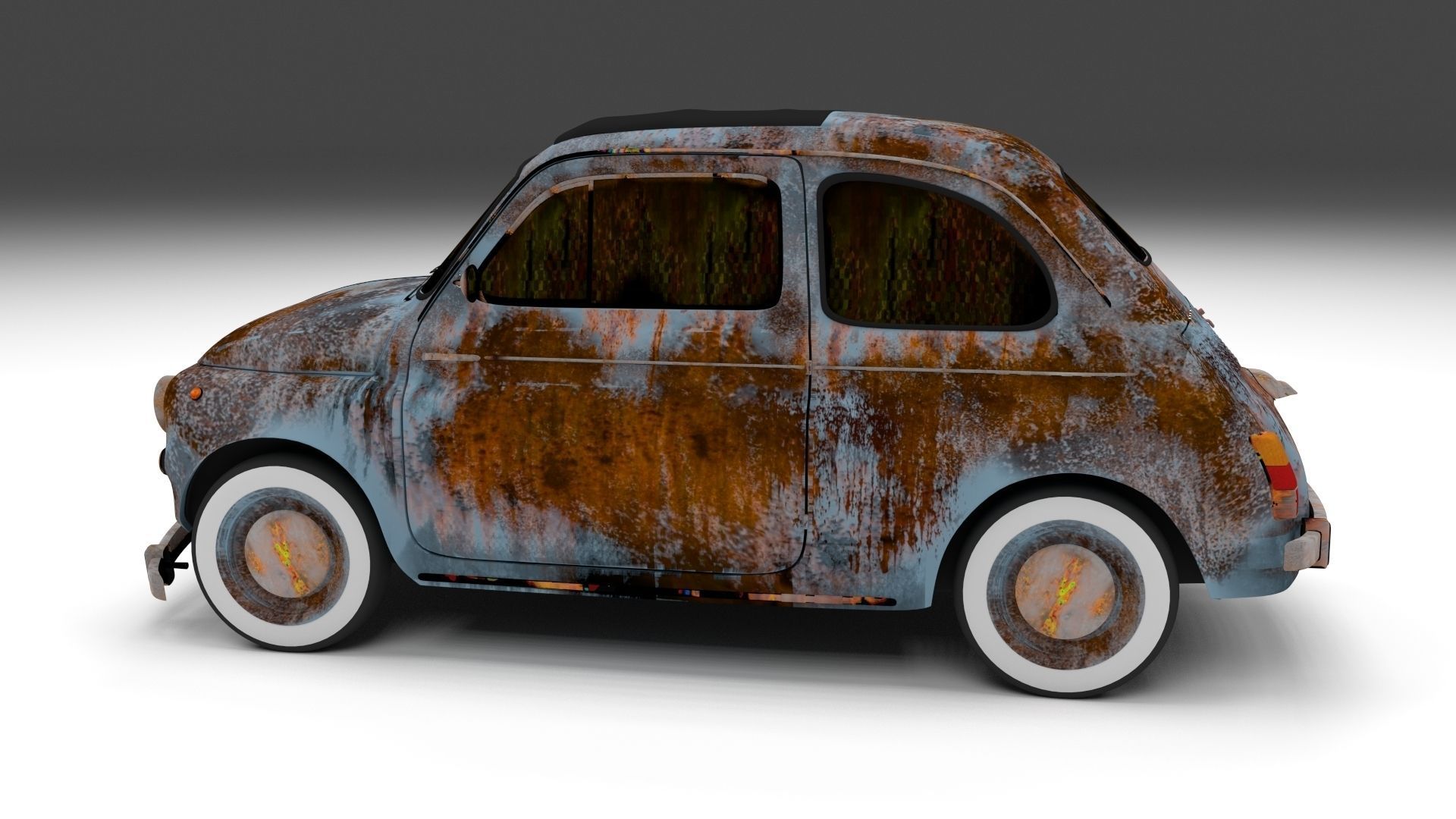 3D model Rusty FIat 500 Nuova VR / AR / low-poly | CGTrader