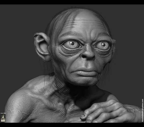 Gollum Fan Art 3D Model OBJ ZTL TGA - CGTrader.com