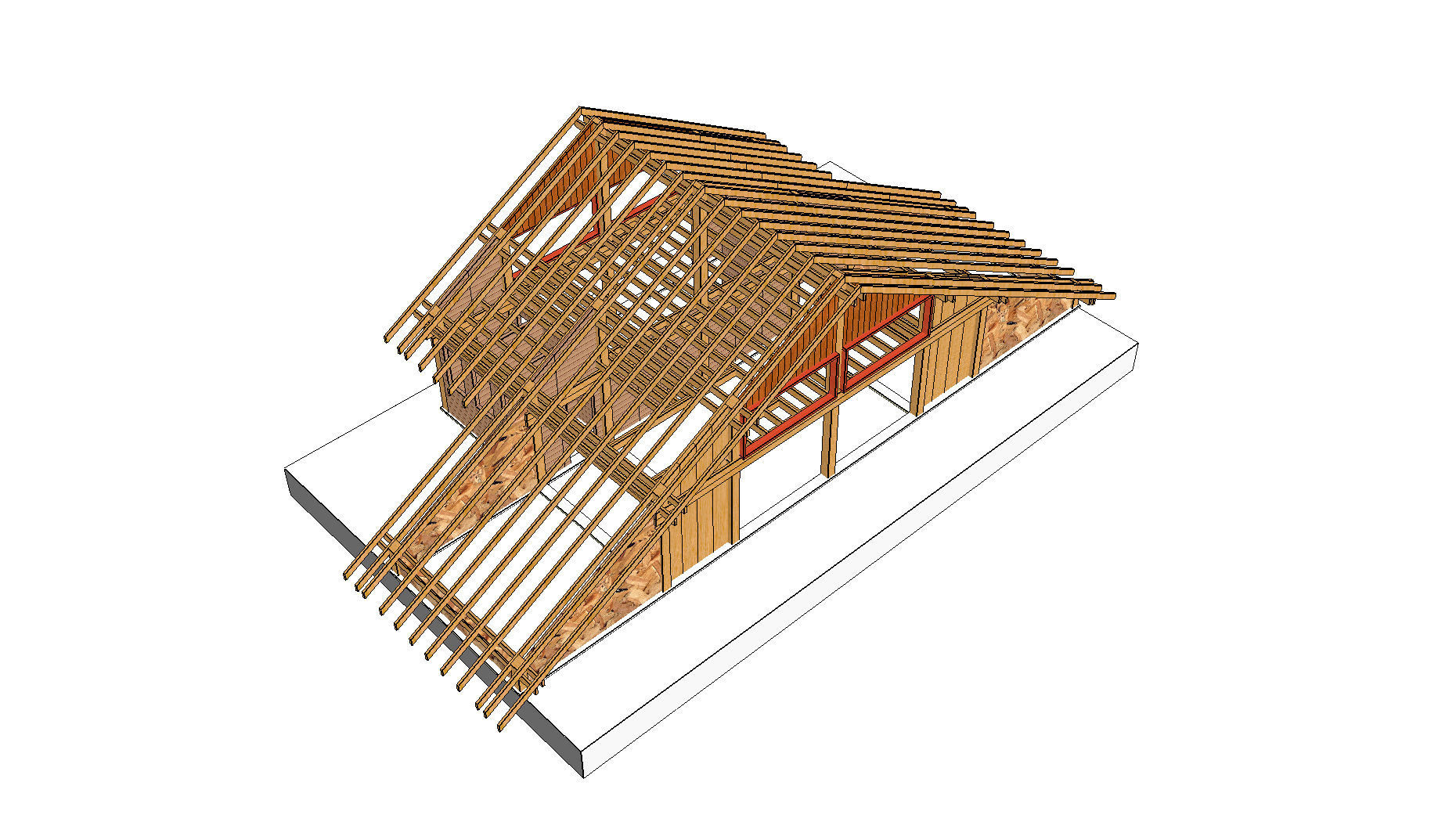 Timber Frame Office Building 3D model animated | CGTrader