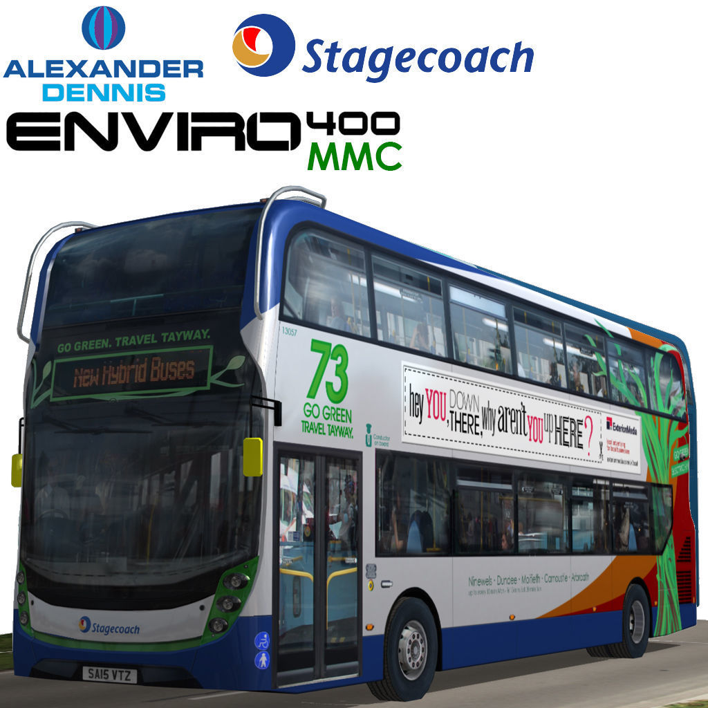 3D model Alexander Dennis Enviro 400MMC Stagecoach livery VR / AR / low ...