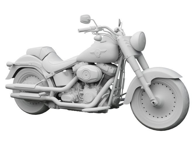 Harley-Davidson FLSTFB Softail Fat Boy Lo ... 3D Model MAX OBJ 3DS FBX ...