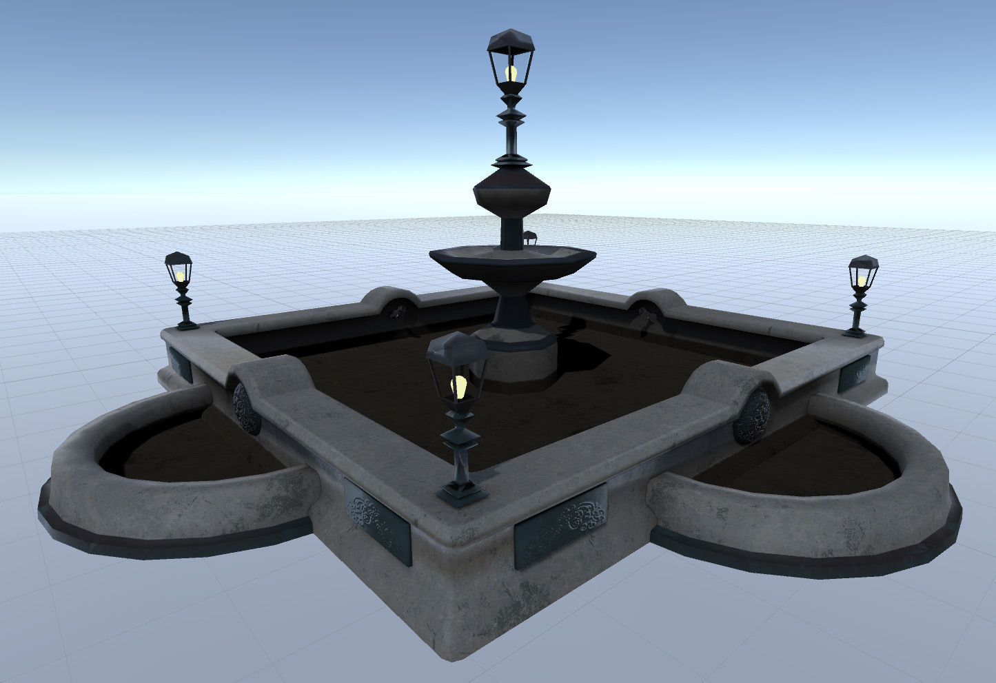 3D model Fountains set VR / AR / low-poly | CGTrader