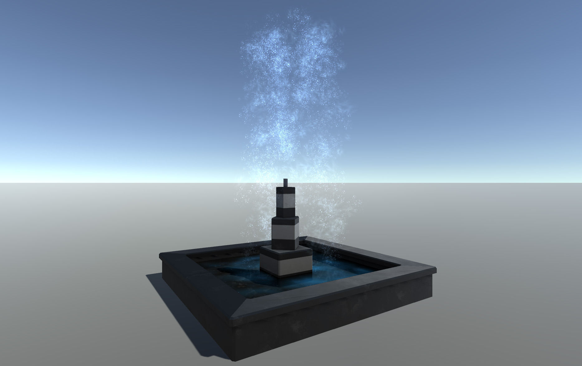 3D model Fountains set fountain in middle of square VR / AR / low-poly ...