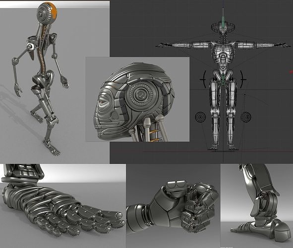 Robot Version 2 Rigged and Animated 3D model animated rigged | CGTrader