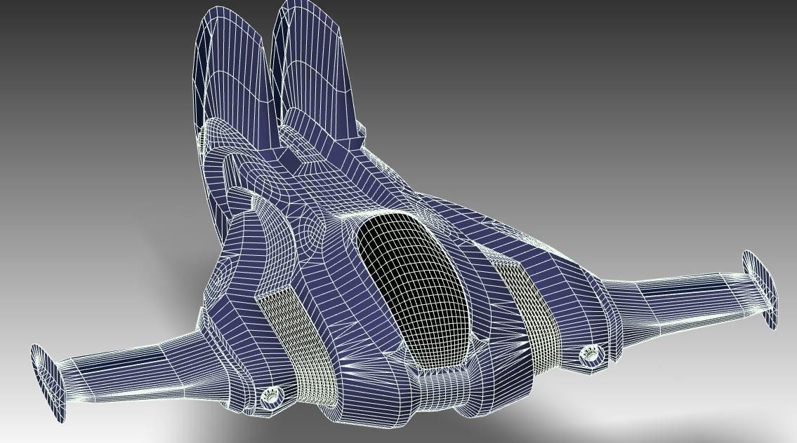 Aquajet futuristic fighter jet 3D model 3D printable | CGTrader