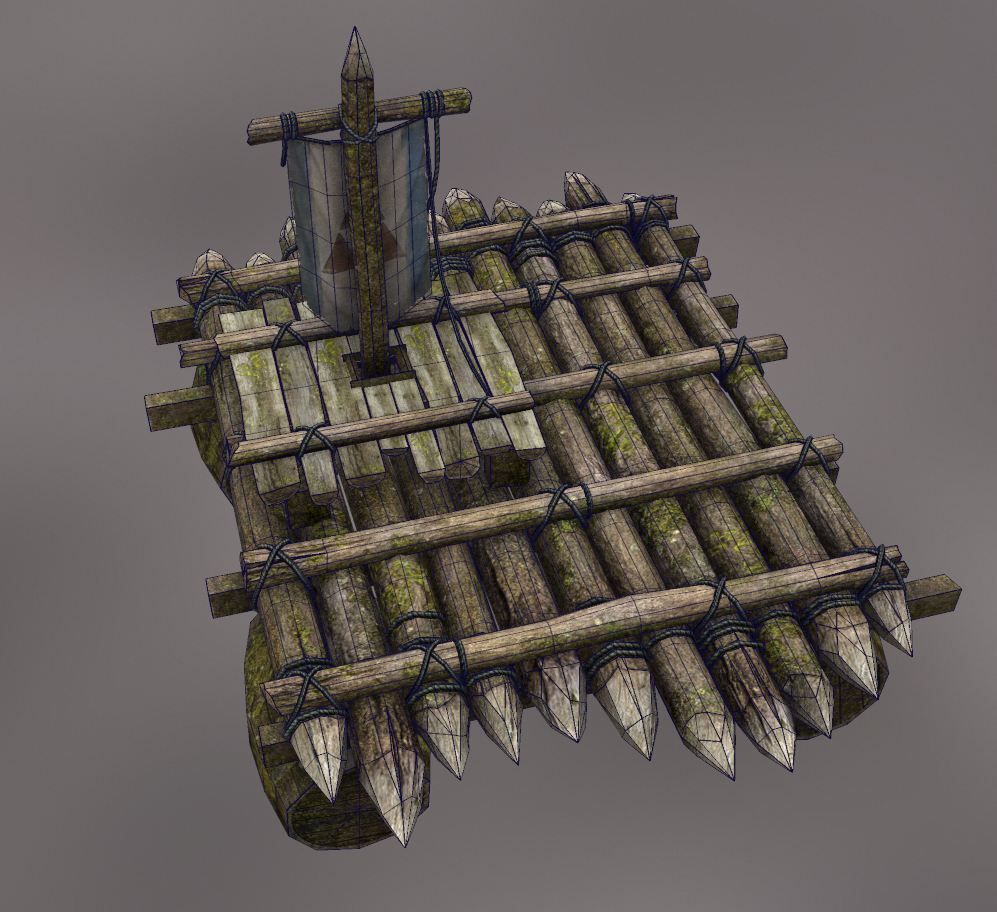 3D model Wooden Raft model VR / AR / low-poly | CGTrader